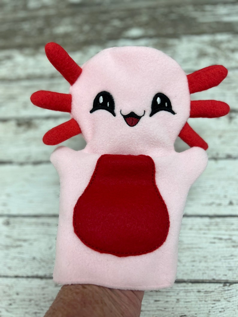 Axolotl Hand Puppet Axolotl Puppet Axolotl Fleece Handpuppet - Etsy