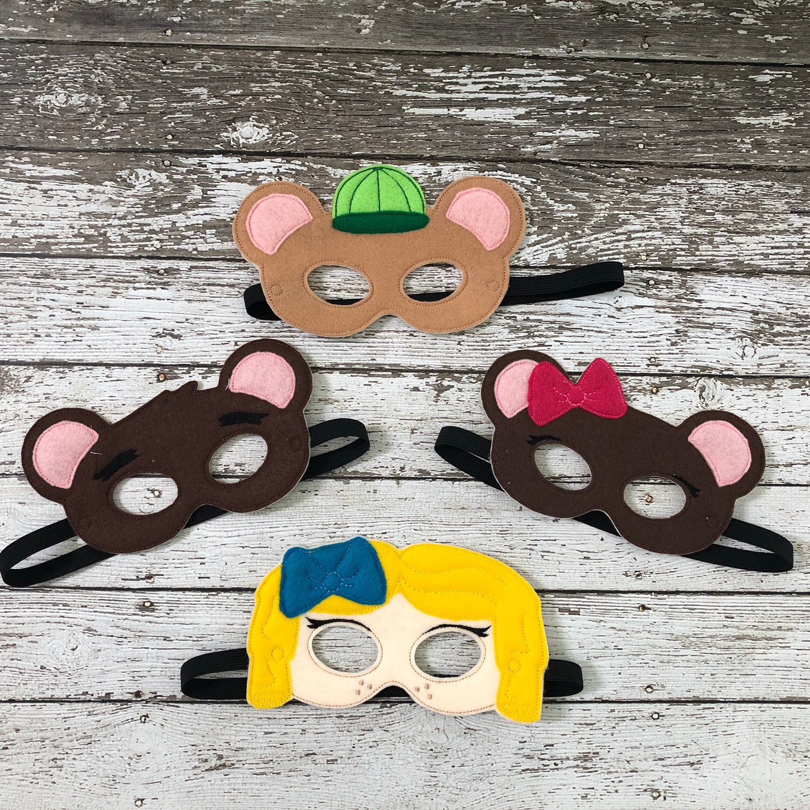 Goldilocks and the 3 Bears Felt Masks Bear Mask Momma Bear - Etsy