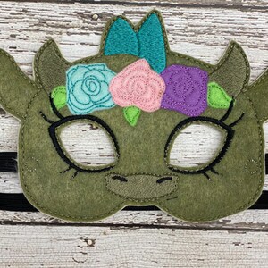 Dragon Mask Dragon Costume Floral Dragon Mask Girl Girly Dragon Party ...