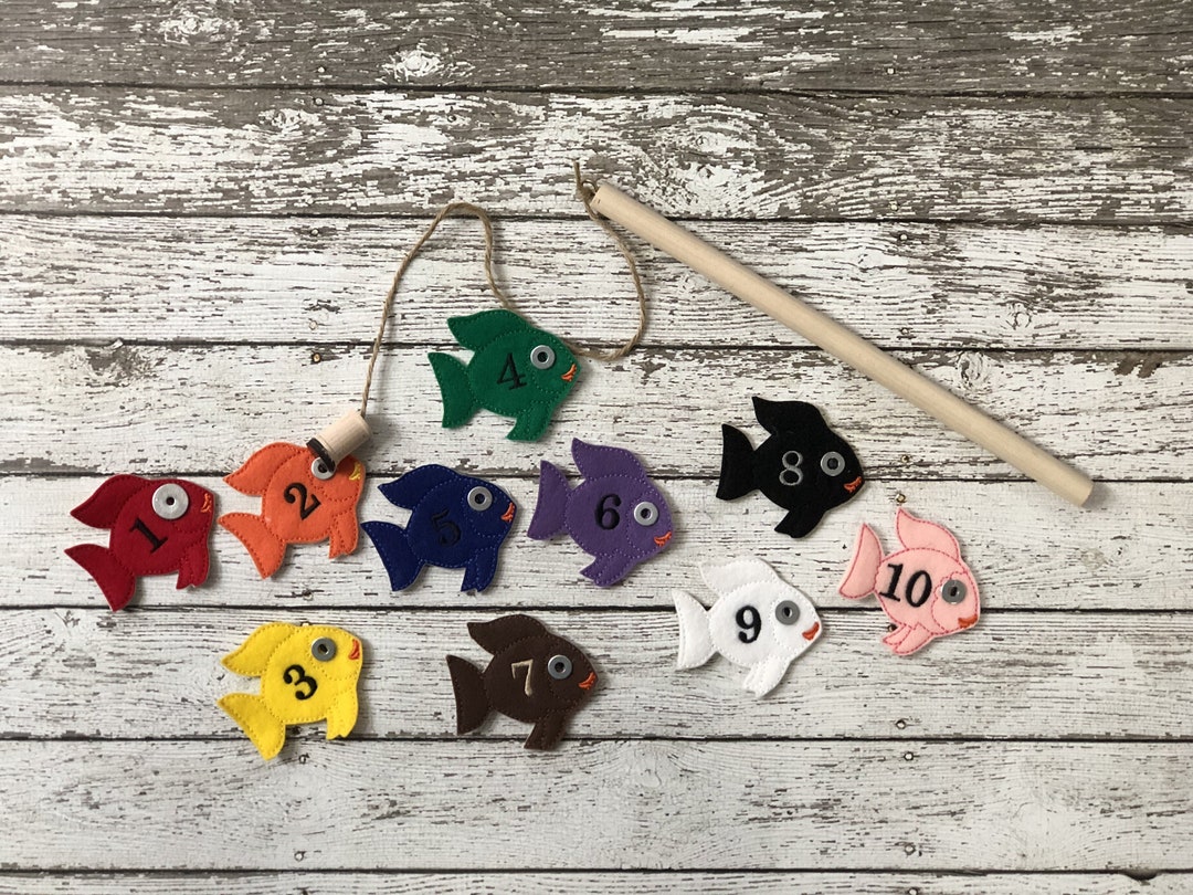 Magnetic Felt Fishing Game: Number & Color Learning Toy - Etsy