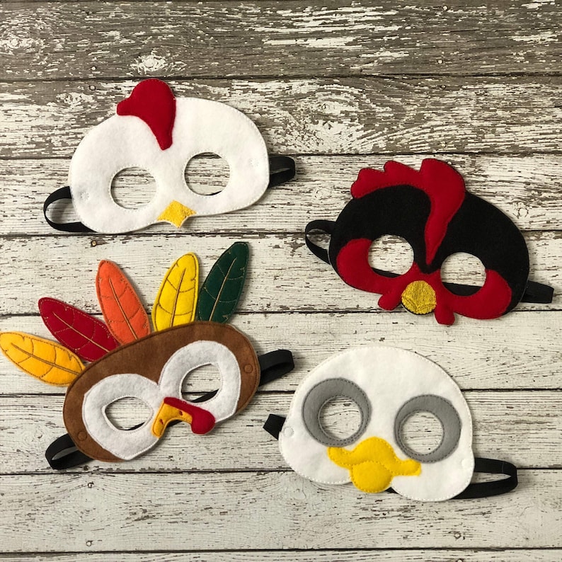 Farm Animal Felt Masks Duck Mask Turkey Mask Chicken Mask - Etsy