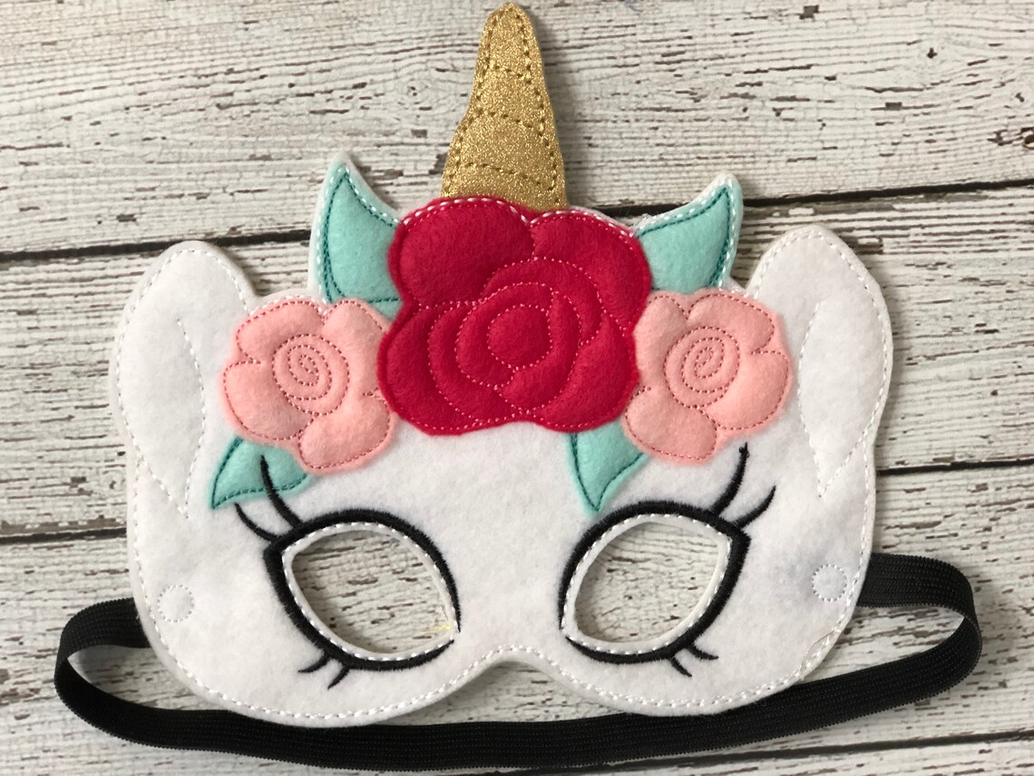 Unicorn Mask Girl Unicorn Mask Flower Unicorn Masks Rainbow - Etsy