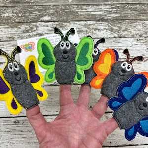 Butterfly Finger Puppet Set Felt Finger Puppets for Kids Handmade ...