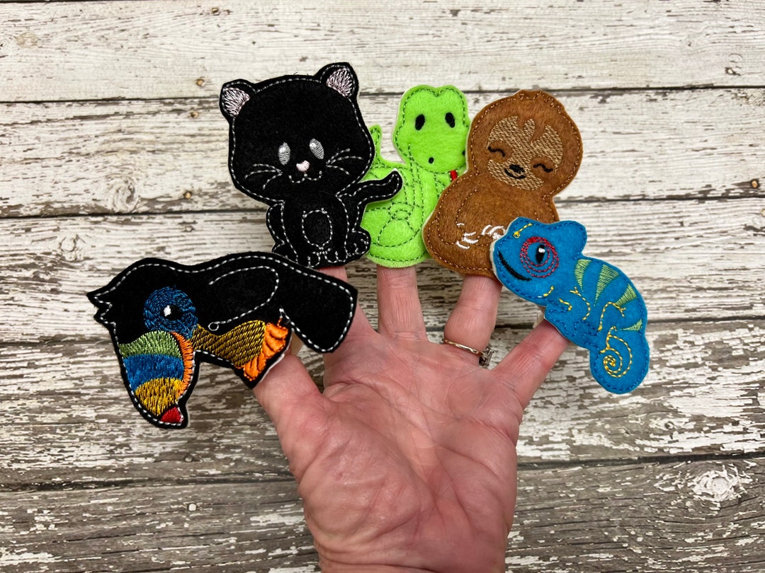 Rainforest Animal Felt Finger Puppets: Embroidered Storytime Set - Etsy