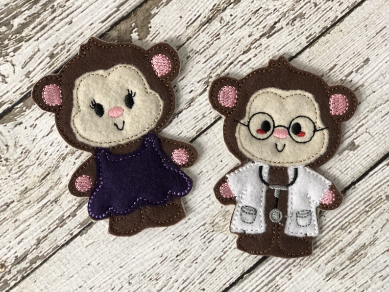 5 Little Monkeys Felt Finger Puppets Monkey Finger Puppets | Etsy