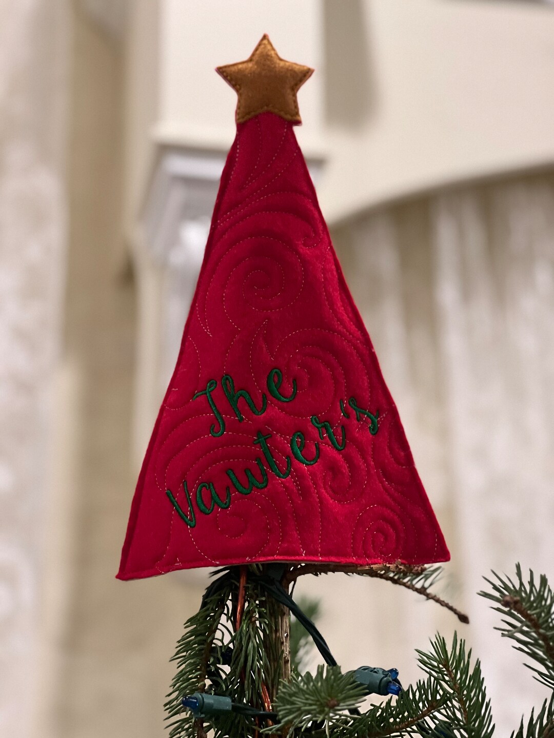 Personalized Felt Christmas Tree Topper - Uniquely Handcrafted Festive ...