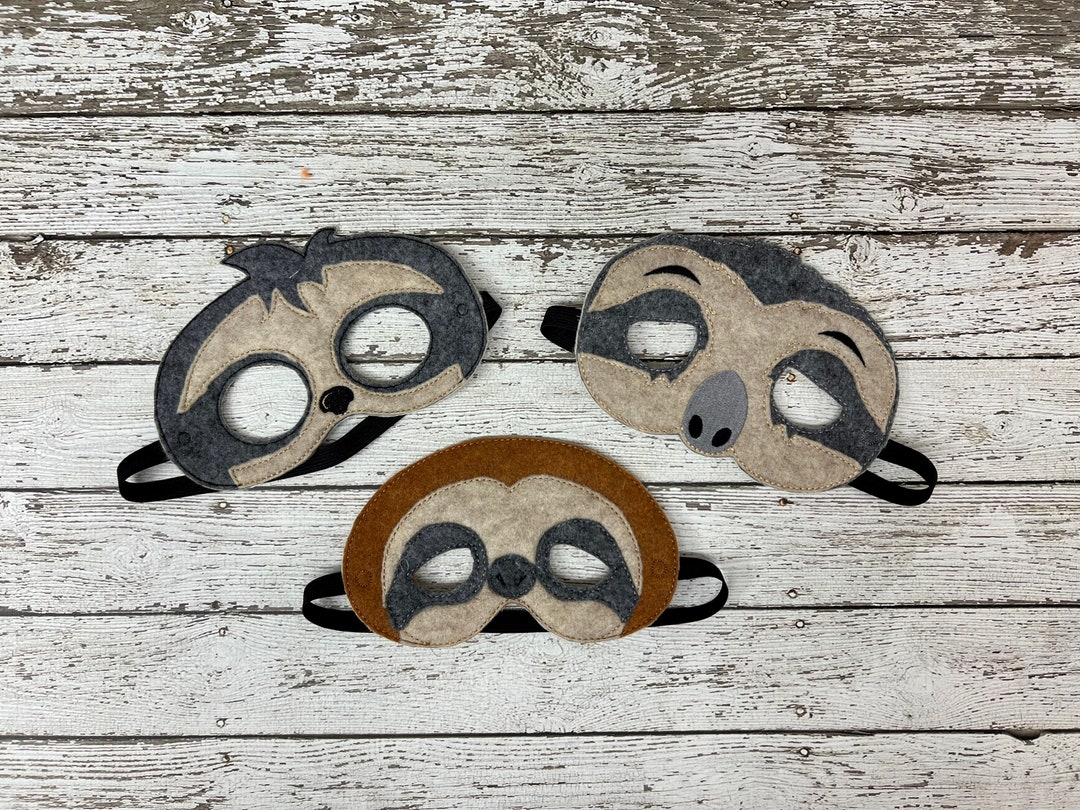 Sloth Mask Sloth Costume Zoo Animal Mask Zoo Animal Costume Kids Masks ...