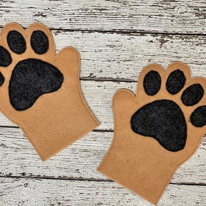 Embroidered Felt Hyena Costume Set - Mask, Mitts, and Tail - Spotted ...