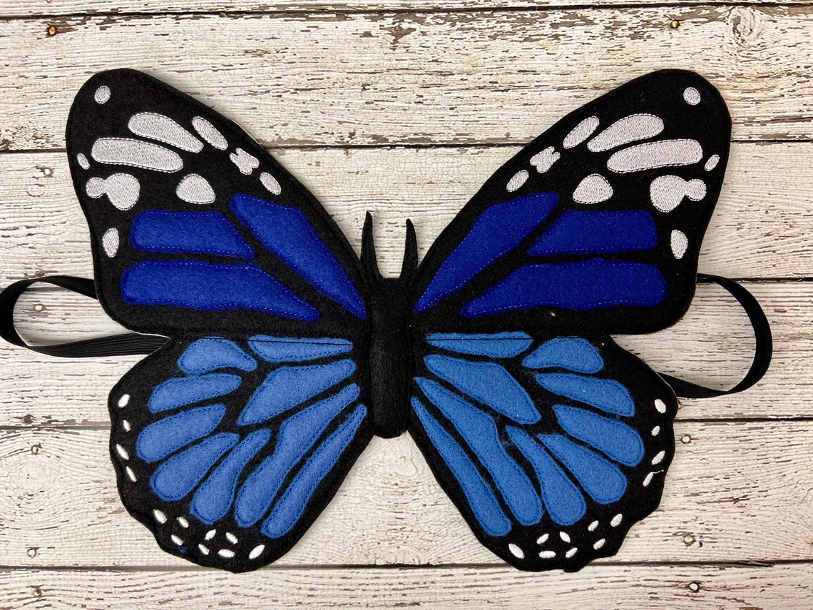 Blue Butterfly Costume: Embroidered Felt Mask and Wings - Etsy
