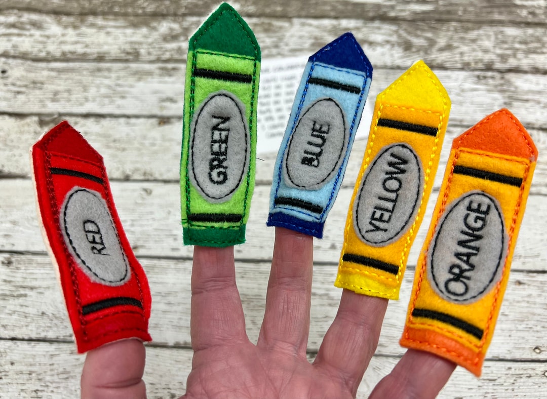 Crayons Finger Puppet Set Felt Finger Puppets for Kids Handmade Finger ...