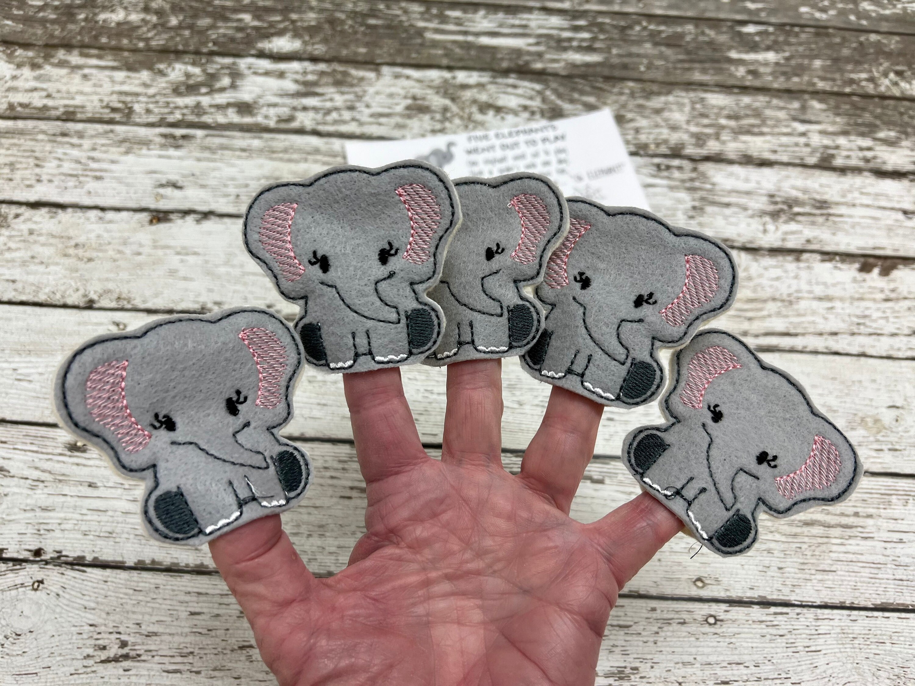 Elephant Finger Puppet Set: Handmade Felt Storytelling Toys - Etsy