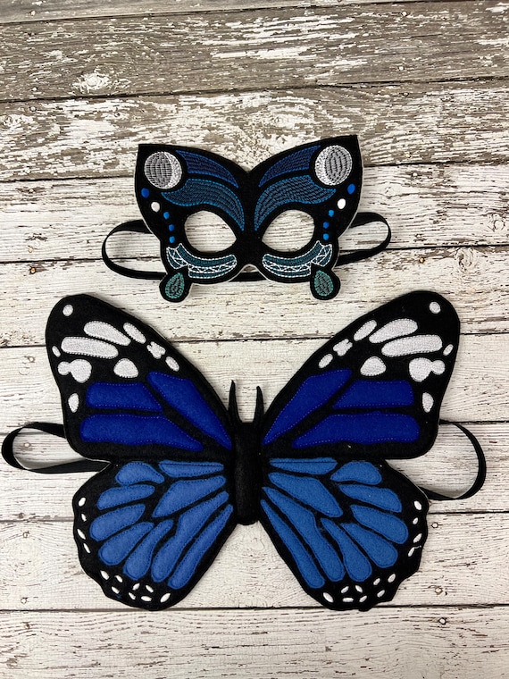 Blue Butterfly Mask Blue Butterfly Wings Butterfly Costume - Etsy