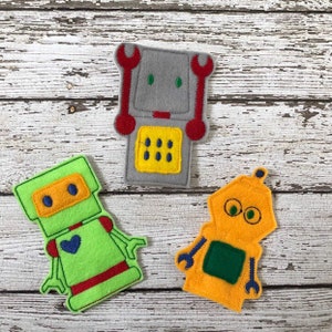 Robot Finger Puppet 5 Little Robots Robot Party Robot Birthday Party ...