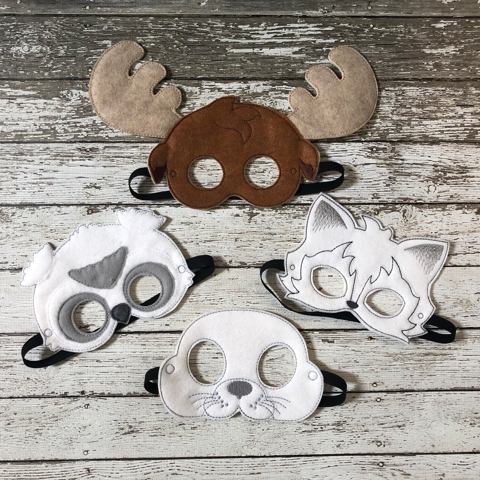 Arctic Animal Masks Moose Mask Wolf Mask Eagle Mask Snow Owl Mask Harp ...