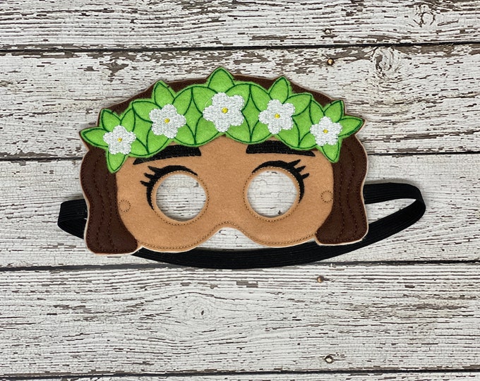 Hawaiian Girl Mask, Hawaiian Girl Costume Hawaiian Princess Mask ...