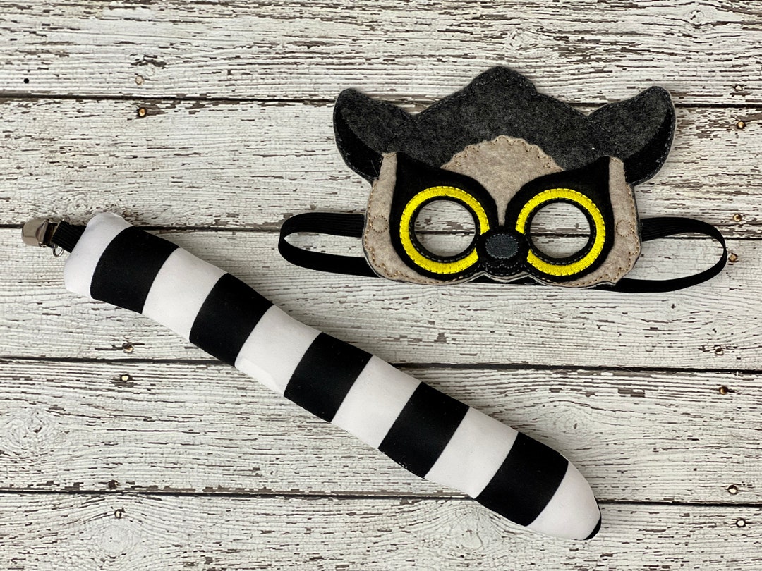 Lemur Felt Mask Lemur Mask Lemur Costume Madagascar Animal - Etsy