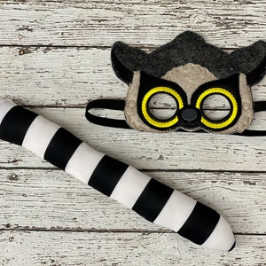Lemur Felt Mask Lemur Mask Lemur Costume Madagascar Animal - Etsy