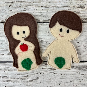 Adam and Eve Felt Finger Puppet Set - Essential Bible Story Prop - Etsy