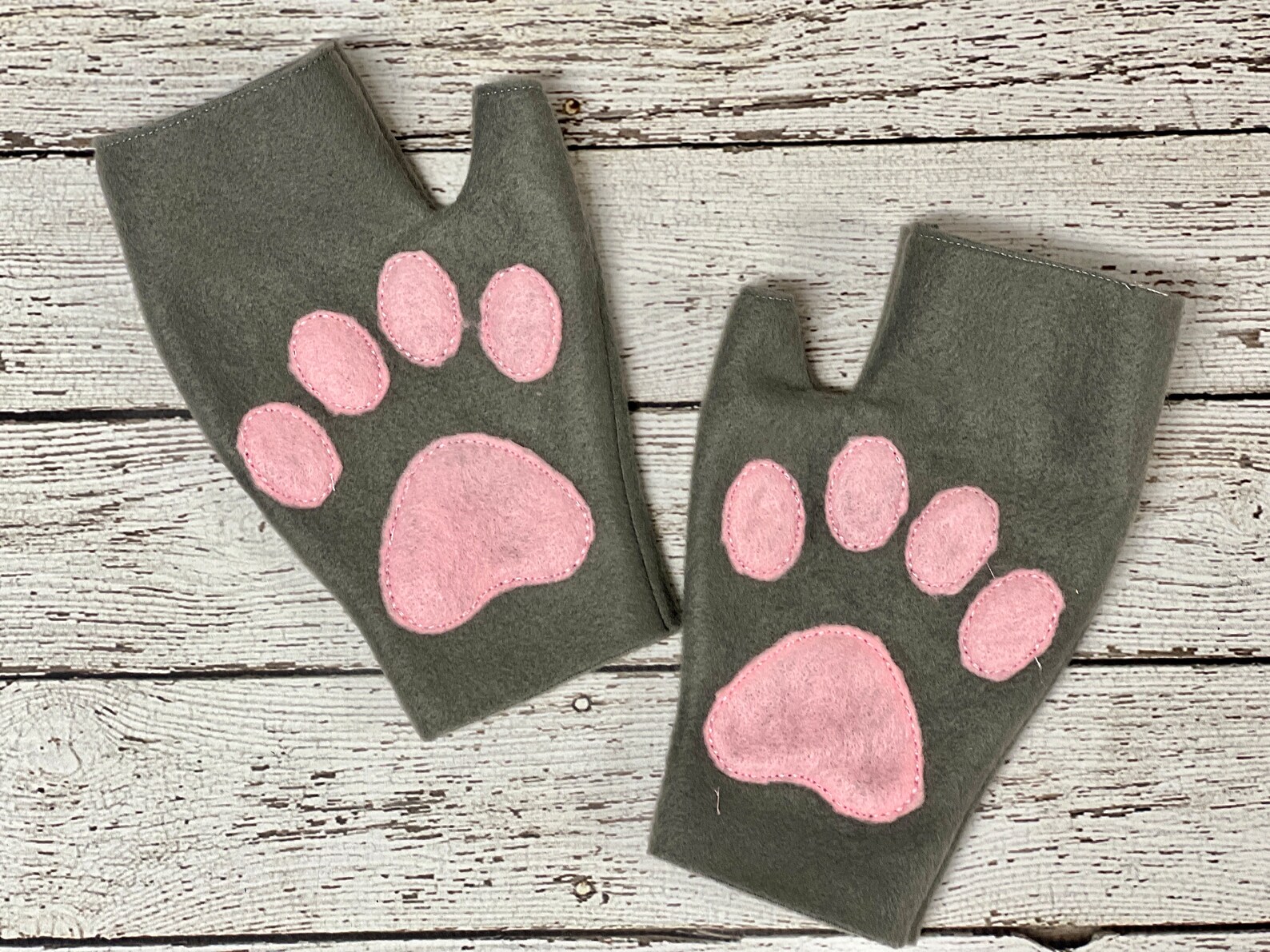 Whimsical Fingerless Animal Mittens - Cat and Dog Costume Mittens - Etsy
