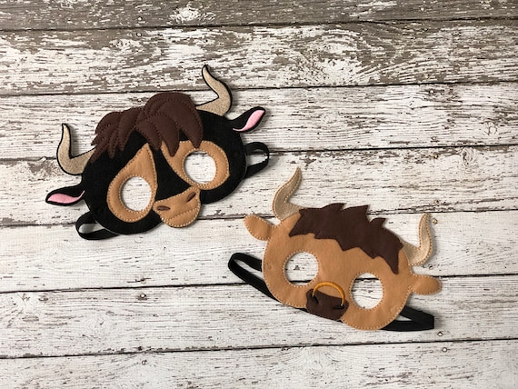 Bull Mask Bull Costume Halloween Mask Taurus Mask Felt Animal | Etsy
