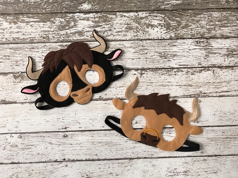 Bull Mask Bull Costume Halloween Mask Taurus Mask Felt Animal - Etsy