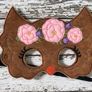Owl Mask Owl Costume Child Owl Masks Costumes Flower Owl Mask Girly Owl ...