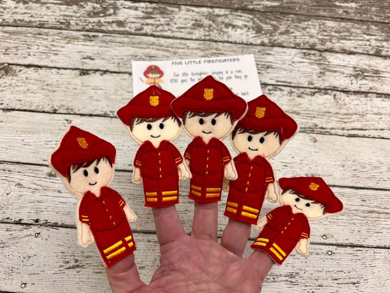 Firefighter Finger Puppet Set Felt Finger Puppets for Kids - Etsy