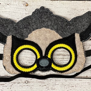 Lemur Felt Mask Lemur Mask Lemur Costume Madagascar Animal Mask ...