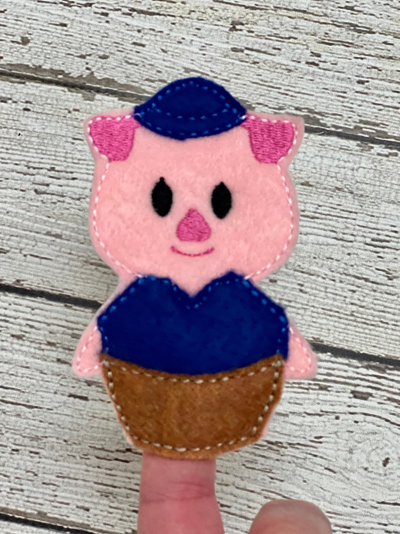 Three Little Pigs Felt Finger Puppets Pig Puppets Nursery - Etsy