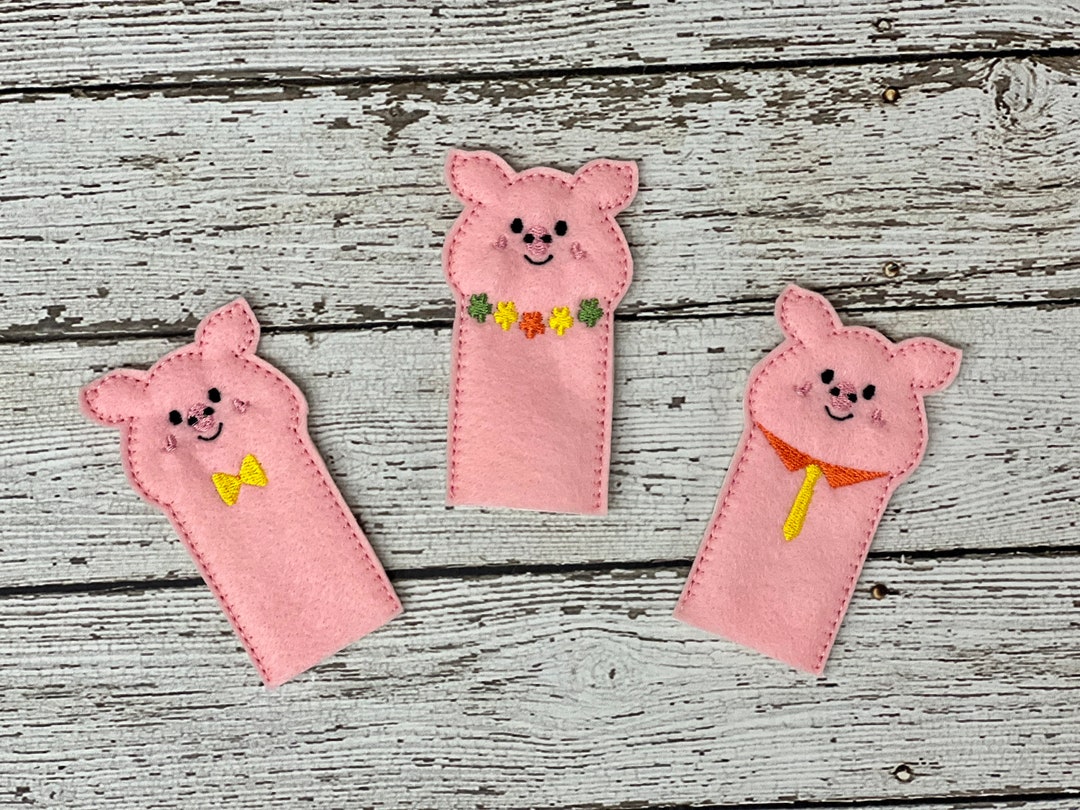 Pig Finger Puppets Pig Felt Finger Puppets Pig Family Finger Puppets ...