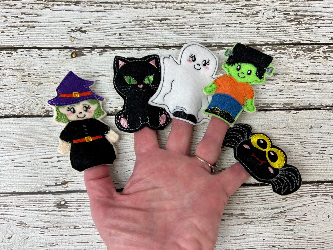 Halloween Finger Puppets: Embroidered Felt Storytime Set - Etsy