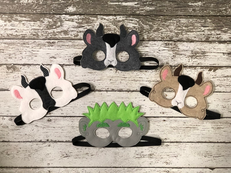 3 Billy Goats Gruff Felt Masks Goat Animal Mask Goat Costume - Etsy