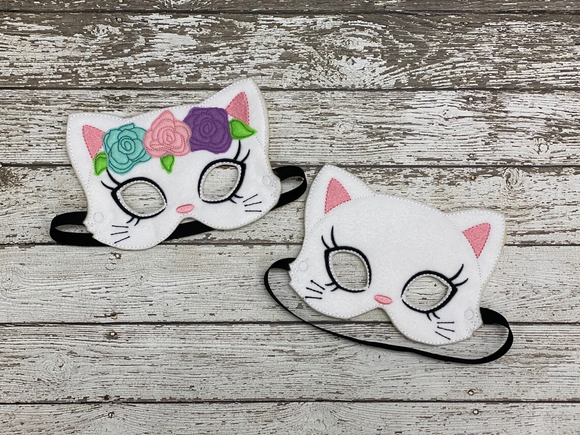 Cat Animal Mask Cat Costume Floral Kitty Mask Girly Cat Mask - Etsy