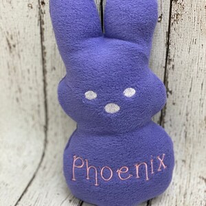 Personalized Peeps Stuffed Bunny Embroidered Easter Bunny Stuffy Easter ...