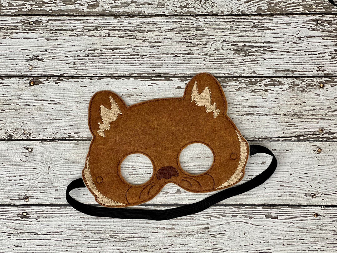 Pine Marten Felt Mask: Embroidered Animal Costume, Dress-up Play - Etsy