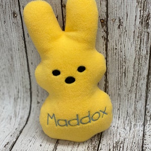 Personalized Peeps Stuffed Bunny Embroidered Easter Bunny Stuffy Easter ...