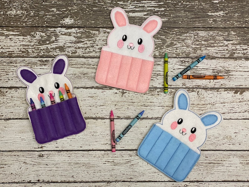 Bunny Crayon Holder Rabbit Crayon Holder Easter Basket Filler - Etsy