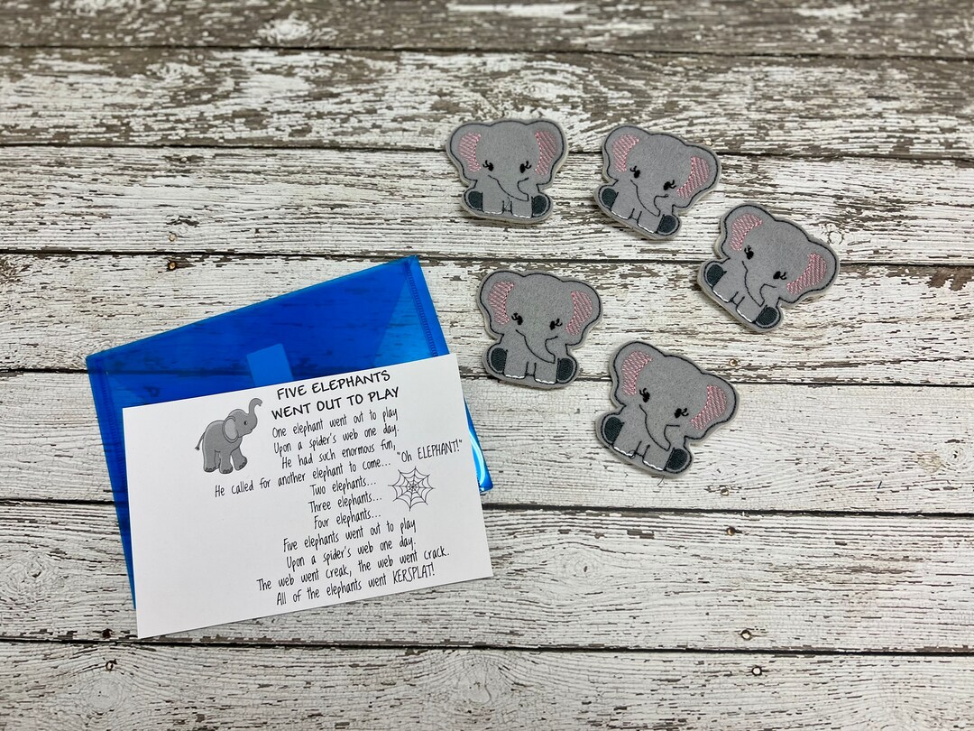 Elephant Finger Puppet Set Felt Finger Puppets for Kids Handmade Finger ...