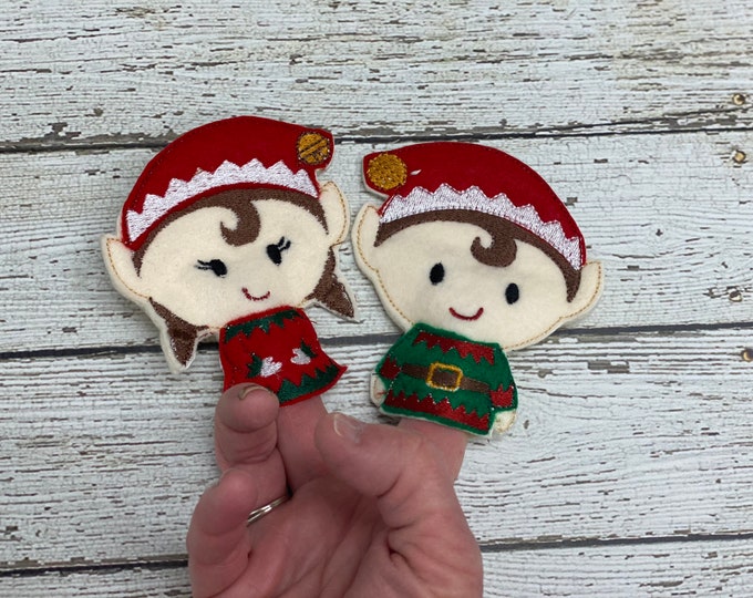 Elf Finger Puppets Girl Elf Puppet Boy Elf Puppet Elf Stocking Stuffer ...
