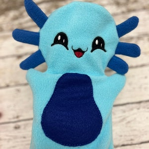 Axolotl Hand Puppet Axolotl Puppet Axolotl Fleece Handpuppet Soft Toy ...