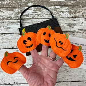 Jack-o-lantern Finger Puppets Felt Finger Puppet Halloween Finger ...