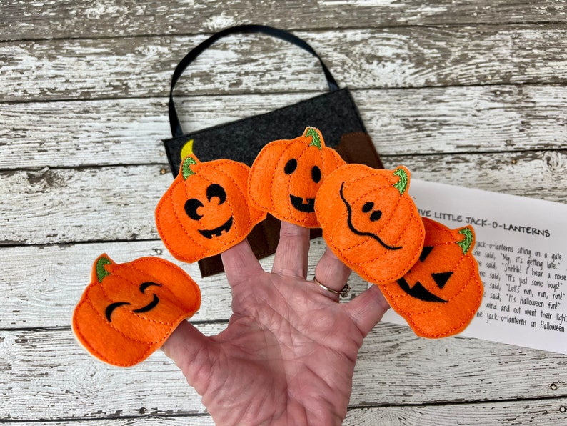 Jack-o-lantern Finger Puppets Felt Finger Puppet Halloween - Etsy