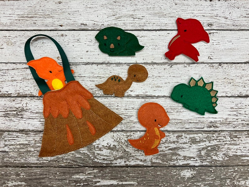 Dinosaur Felt Finger Puppets Dino Finger Puppet Pug Poodle | Etsy