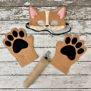 Corgi Dog Costume Corgi Mask Dog Mask Dog Tail Dog Mitts Halloween ...