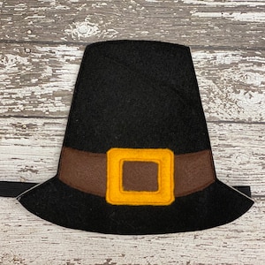 Thanksgiving Dress-up Headband: Embroidered Felt Pilgrim Hat & Indian ...