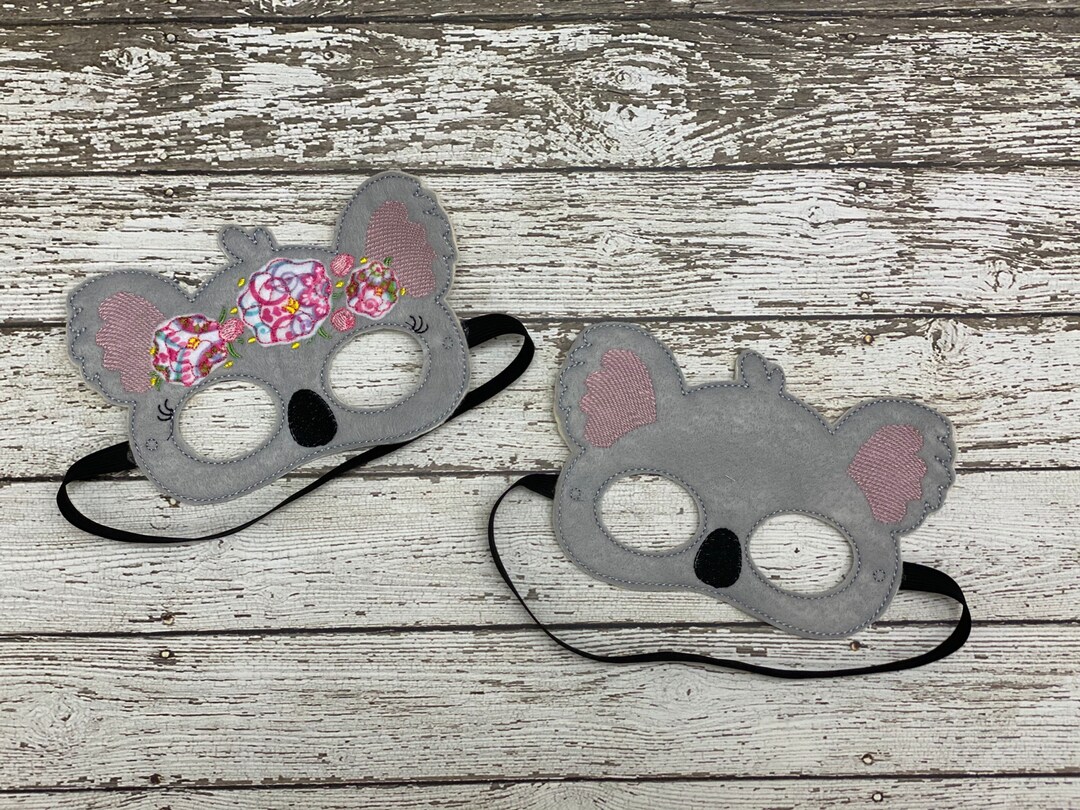 Koala Mask Koala Costume Koala Animal Mask Koala Felt Mask Floral Koala ...