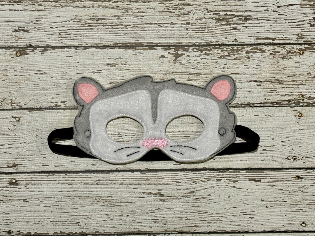 Embroidered Felt Possum Mask for Kids, Pretend Play or Halloween ...