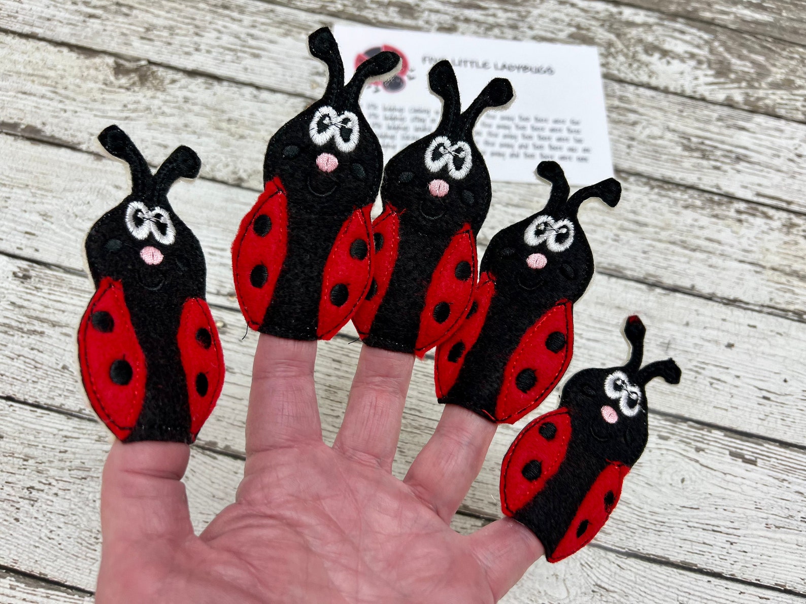 Ladybug Finger Puppets for Kids Felt Finger Puppets for Babies - Etsy