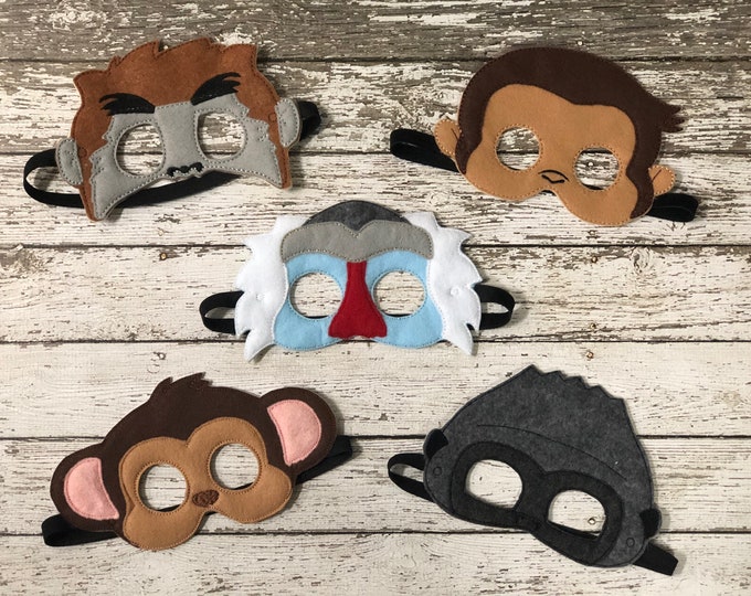 Primates Printable Coloring Masks, Ape Mask, Chimp Mask, Gorilla Mask ...
