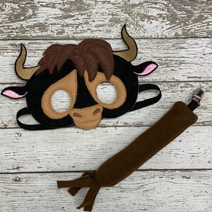 Handcrafted Bull Mask and Tail Set - Ideal for Imagination Play and ...